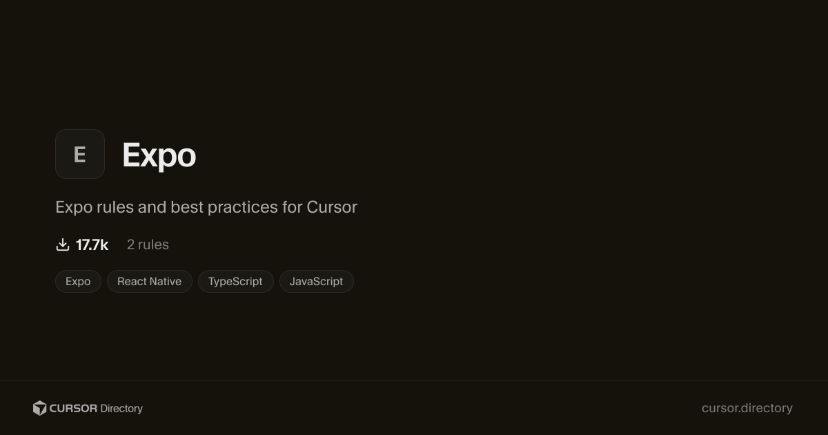 Expo | Cursor Directory | Cursor Directory