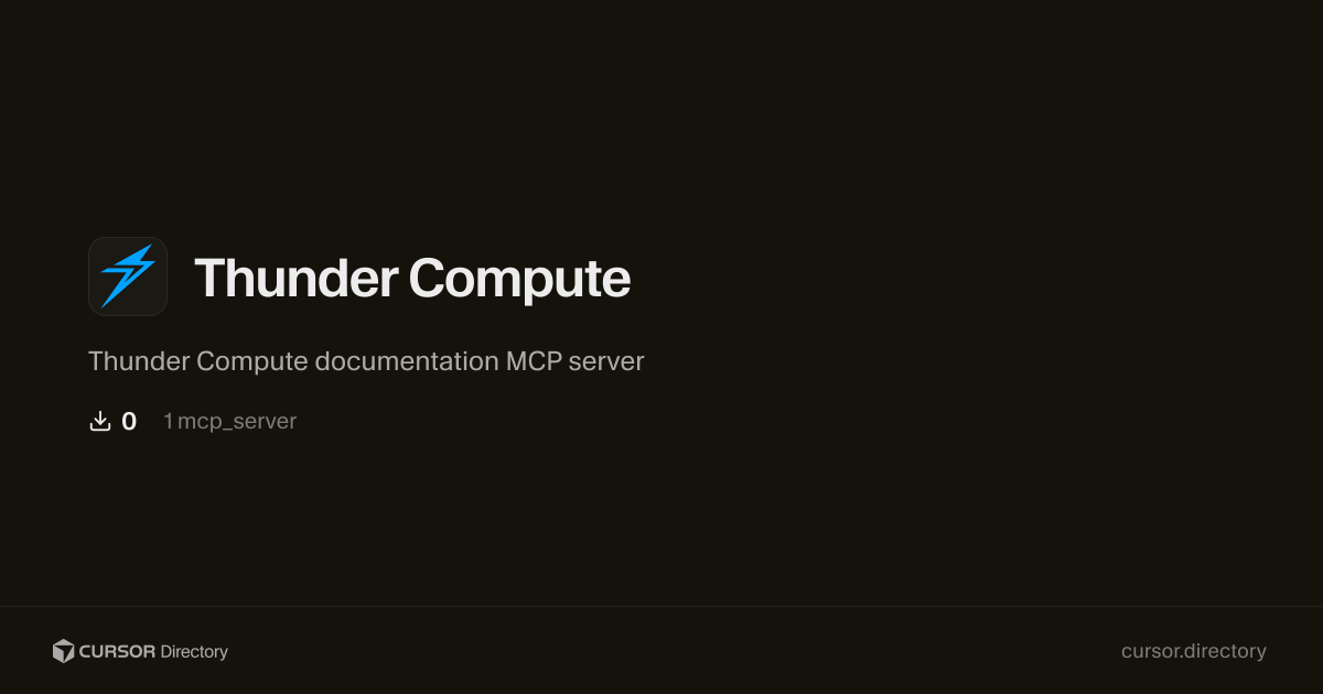 Thunder Compute | Cursor Directory | Cursor Directory